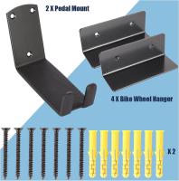 China Convenient Bike Storage with Rubber Pad Powder Coated Bike Pedal Hanger Wall Mount for sale