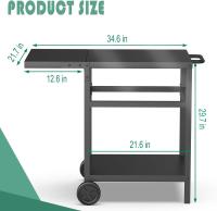 China Metal Plant Fiber Type Outdoor Grill Cart Double-Shelf BBQ Table with Multifunctional for sale
