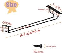 China 15.8-Inch Metal Wine Glass Rack Single Rail Under Cabinet Stemware Holder with Screws for sale