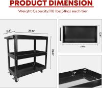 China Mechanic Storage Cart Utility Cart Commercial Tool Shelves Rolling Carts with Brake Wheels for sale