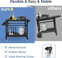 China Multifunction Metal Plant Fiber Kitchen Cart Island for Outdoor Grill and Food Prep for sale
