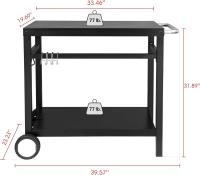 China Portable Griddle Table Metal Type Iron Double-Shelf Worktable for Movable Steel Cart for sale
