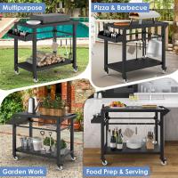 China Moveable Pizza Oven Stand Table for Outdoor Grill Grill Type 5 People Metal Type Iron for sale