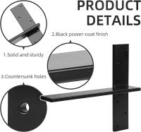 China Solid Heavy Duty Steel Floating Shelf Brackets with Stamping Punching Bending Process for sale
