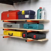 China Contemporary Durable Garage Wood Organizer Orange Lumber Metal Storage Racks for Indoor and Outdoor for sale