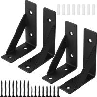 China Standard Black Metal Braces for Wood Large Fireplace Mantel Triangle Angle Brackets for sale