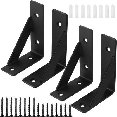 China Standard Black Metal Braces for Wood Large Fireplace Mantel Triangle Angle Brackets for sale
