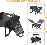 China Black Power Coating Outdoor Wood Burning BBQ Grill Pan for Backyard Patio Garden for sale