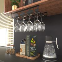China Aluminum Alloy Finish Under Cabinet Stemware Wine Glass Holder Kitchen Storage Hanger for sale