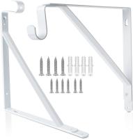 China Powder Coated Heavy Duty Closet Rod Support with Rod Holder Wall Mounted Shelf Bracket for sale