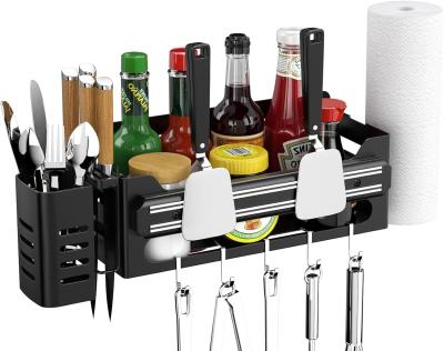 China Handy BBQ Accessories Storage Caddy with Magnetic Tool Holder and Paper Towel Holder for sale