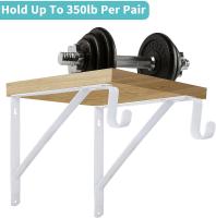 China Powder Coated Heavy Duty Closet Rod Support with Rod Holder Wall Mounted Shelf Bracket for sale