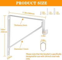 China Powder Coated Heavy Duty Closet Rod Support with Rod Holder Wall Mounted Shelf Bracket for sale