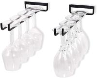 China 12 Inch Wine Glass Rack 2 Pack Iron Hanging Holder Cup Storage Hanger Wall Mounted for Kitchen Cabinet Bar for sale