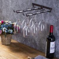 China 12 Inch Wine Glass Rack 2 Pack Iron Hanging Holder Cup Storage Hanger Wall Mounted for Kitchen Cabinet Bar for sale