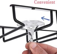 China 12 Inch Wine Glass Rack 2 Pack Iron Hanging Holder Cup Storage Hanger Wall Mounted for Kitchen Cabinet Bar for sale