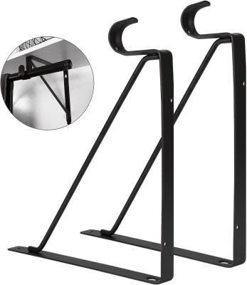 China Sturdy Closet Rod Bracket with Rod Holder Wall Mounted Clothes Hanger Pole Support Hooks for sale