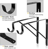 China Sturdy Closet Rod Bracket with Rod Holder Wall Mounted Clothes Hanger Pole Support Hooks for sale