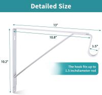 China Black White Heavy Duty Closet Shelf Rod Brackets Sample Offered Wall Mounted Shelves for sale