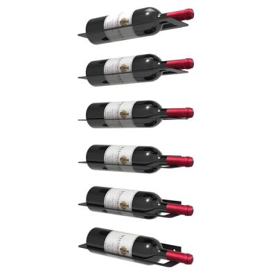 China Metal Wall Red Wine Rack Hooks Bracket Hanging Wine Bottle Wall Holder for Kitchen and Bar for sale