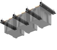 China Totes Ceiling Storage Racks for Bins, Overhead Garage Storage Rack Heavy Duty Ceiling Container Bin Rack for sale