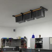 China Totes Ceiling Storage Racks for Bins, Overhead Garage Storage Rack Heavy Duty Ceiling Container Bin Rack for sale