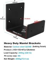 China Standard Heavy Duty Mantel Brackets Steel U-Shaped Beam-Style Fireplace Shelf Support for sale