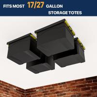 China Overhead Storage Bin Rack for 4 Bins Garage Ceiling Rail Storage Bin Ceiling Rails Garage Ceiling Storage Racks for sale