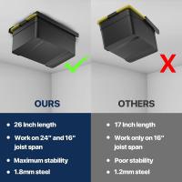 China Overhead Storage Bin Rack for 4 Bins Garage Ceiling Rail Storage Bin Ceiling Rails Garage Ceiling Storage Racks for sale
