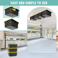 China Garage Storage Rack Ceiling Tote Container Bins Slide Brackets for Easy Organization for sale