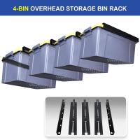 China Heavy Duty Ceiling Bin Storage Rails Ceiling Mount Overhead Garage Storage Rack Overhead Bin Rack for sale