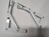 China Stamping Punching Bending Process Wall Mount Collapsible Shelf Hinge for 2pcs White for sale