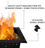 China Heavy Duty Steel Square Fire Pit Insert Ring Liner 24