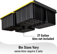 China Single Tier Garage Storage Rack Heavy Duty Metal Overhead Bin for Container Tote Slide for sale