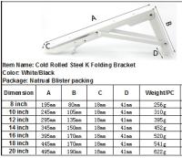 China DIY Work Bench Shelf Bracket Heavy Duty Stainless Steel Collapsible 1.5mm Thickness for sale