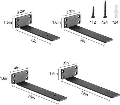 China Powder Coated L Shape Shelf Bracket Hidden Steel Brackets for Shelves 0.2Inch Thick for sale