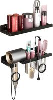 China Salon Hair Styling Accessories Organizer Rack Hair Dryer Holder Wall Mount for Bathroom Shelf for sale