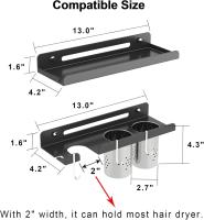 China Salon Hair Styling Accessories Organizer Rack Hair Dryer Holder Wall Mount for Bathroom Shelf for sale