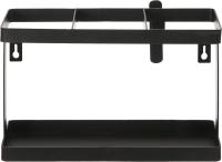 China Convenient Countertop Organizer for Hair Styling Tools Black Metal Wall Mounted Caddy for sale