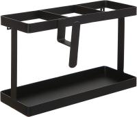 China Convenient Countertop Organizer for Hair Styling Tools Black Metal Wall Mounted Caddy for sale