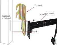 China Hook on Bed Frame Brackets Customized Size Headboard Hook Set for Brass Bed Rails for sale