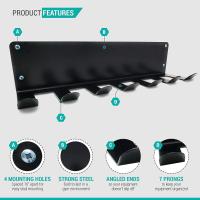 China Wall Mounted Gym Organizer for Fitness Bands/Foam Rollers Jump Rope Rack Behind Doors for sale