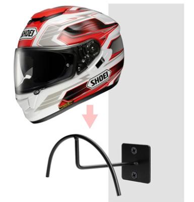 China 5mm Shelf Thickness Metal Helmet Holder Rack for Wall Mounting Helmet Display Hanger for sale