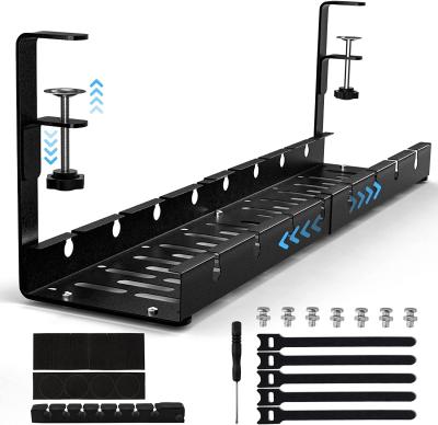 China Carbon Steel Cable Management Tray Adjustable 13.8'' into 21.8'' for Living Room for sale