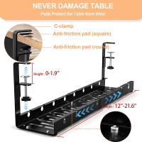 China Carbon Steel Cable Management Tray Adjustable 13.8'' into 21.8'' for Living Room for sale
