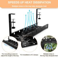 China Carbon Steel Cable Management Tray Adjustable 13.8'' into 21.8'' for Living Room for sale