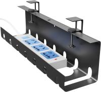 China Cable Duct Desk No Drilling Wire Management Box Tray Carbon Steel Desk Cord Organizer for sale