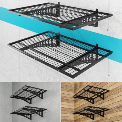 China Carbon Steel Garage Storage Wall Shelves Rack 2x3ft Heavy Duty Sturdy Basement Mount for sale