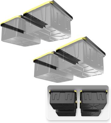 China Metal Overhead Storage Bin Rack for Garage Ceiling Black Ceiling Rails for Garage for sale