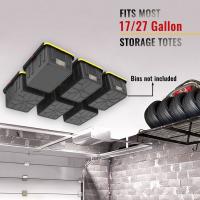 China Metal Overhead Storage Bin Rack for Garage Ceiling Black Ceiling Rails for Garage for sale